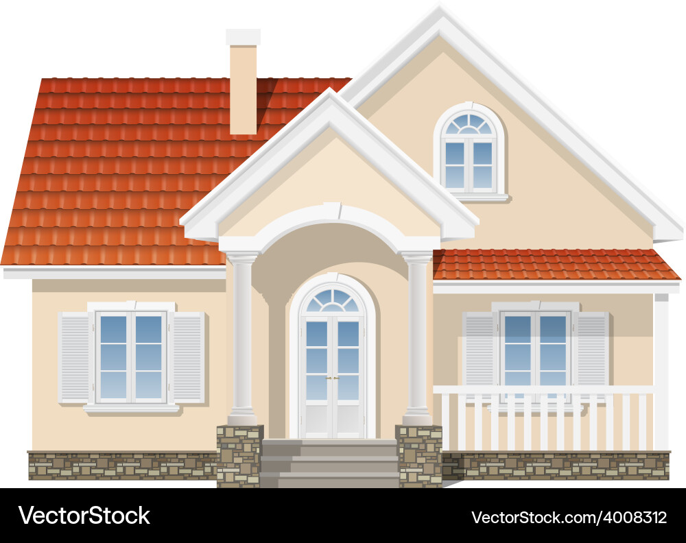 Residential house isolated Royalty Free Vector Image