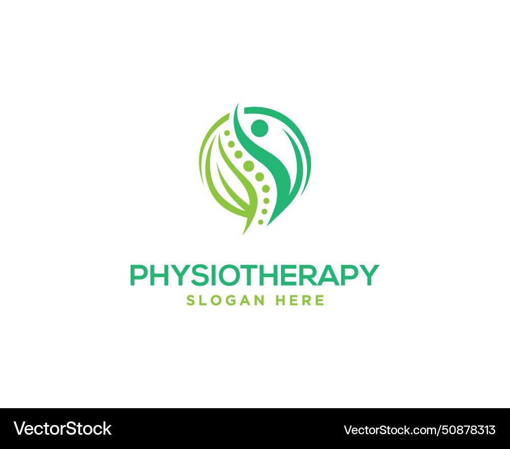 Abstract physiotherapy chiropractic logo Vector Image