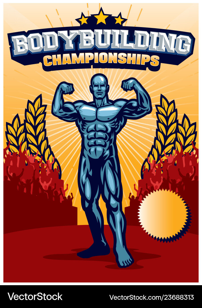 Bodybuilder poster Royalty Free Vector Image - VectorStock