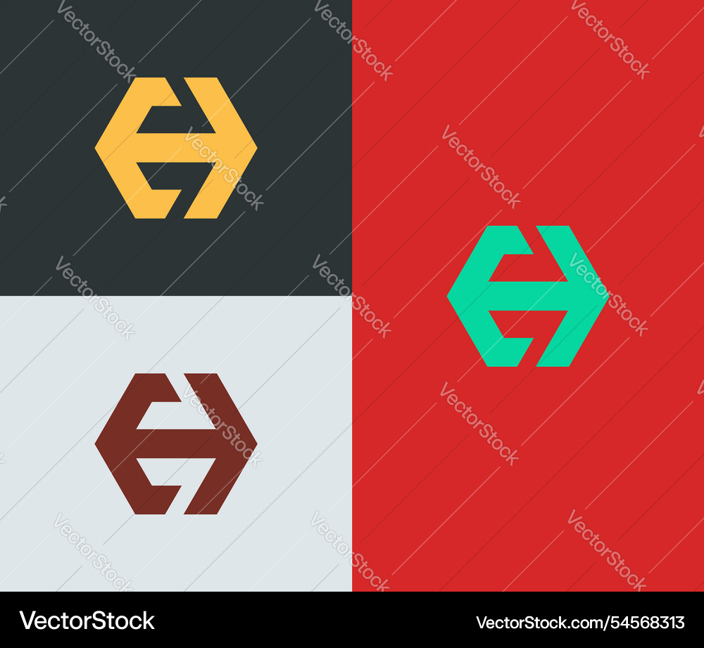 Creative letter e logo template modern Royalty Free Vector