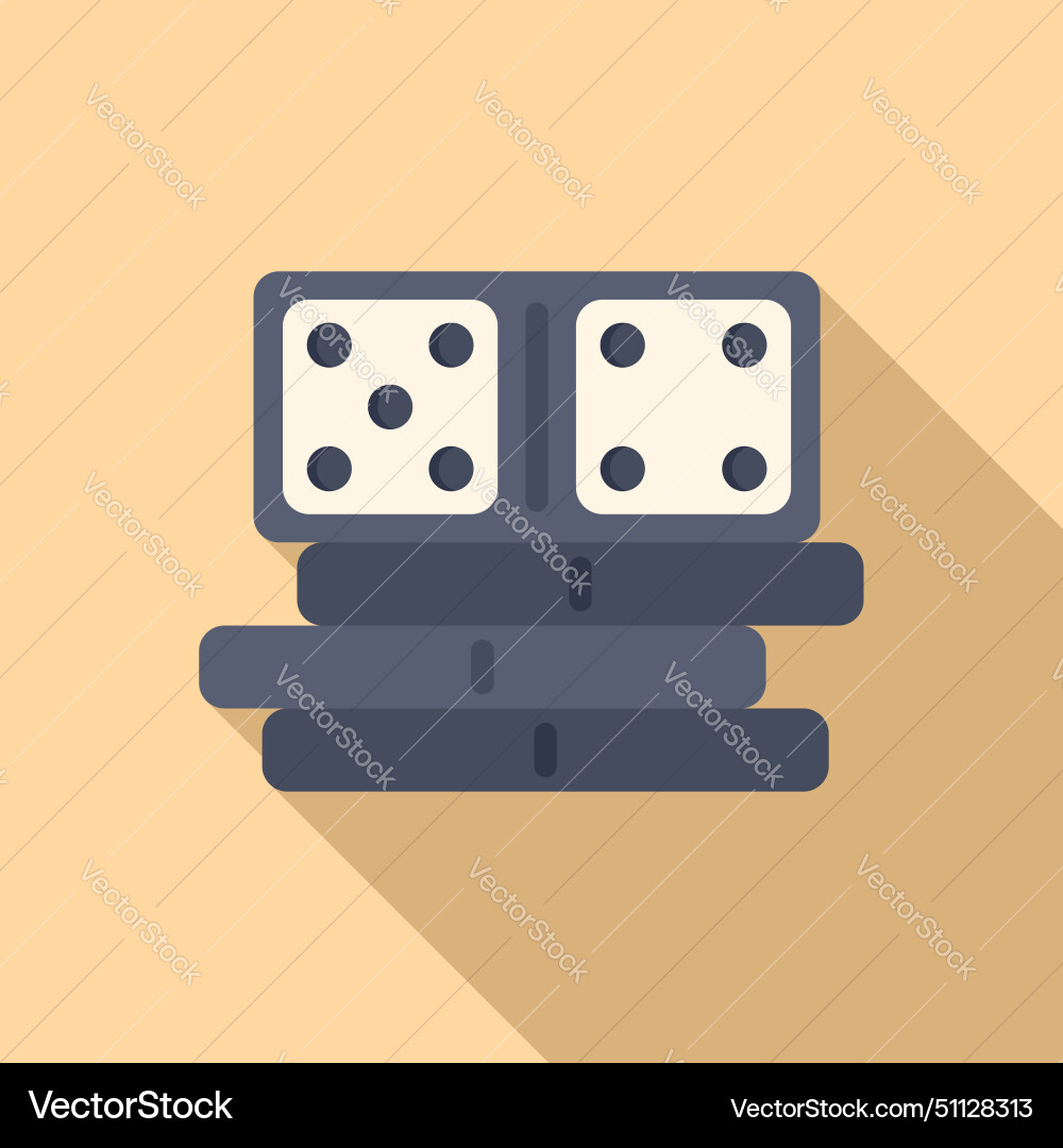 Domino stack icon flat play game Royalty Free Vector Image