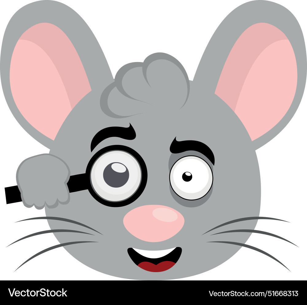 Head mouse magnifying glass Royalty Free Vector Image