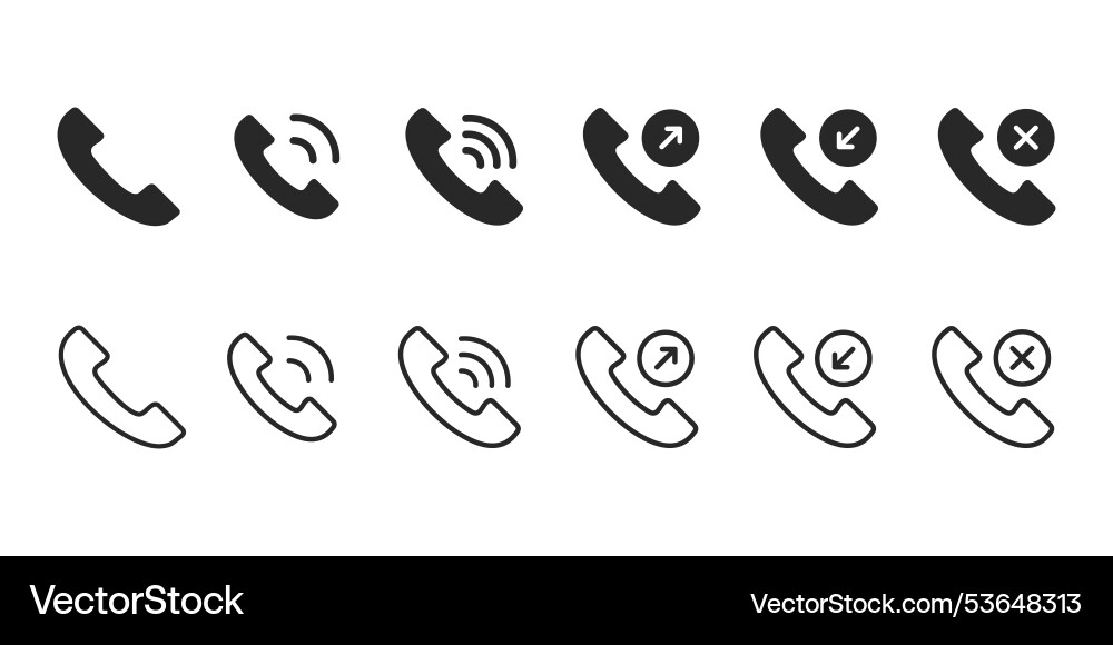 Phone icon and telephone icons collection Vector Image
