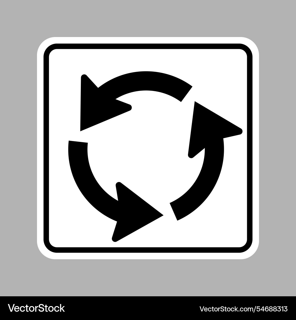 Roundabout circulation sign arrows Royalty Free Vector Image