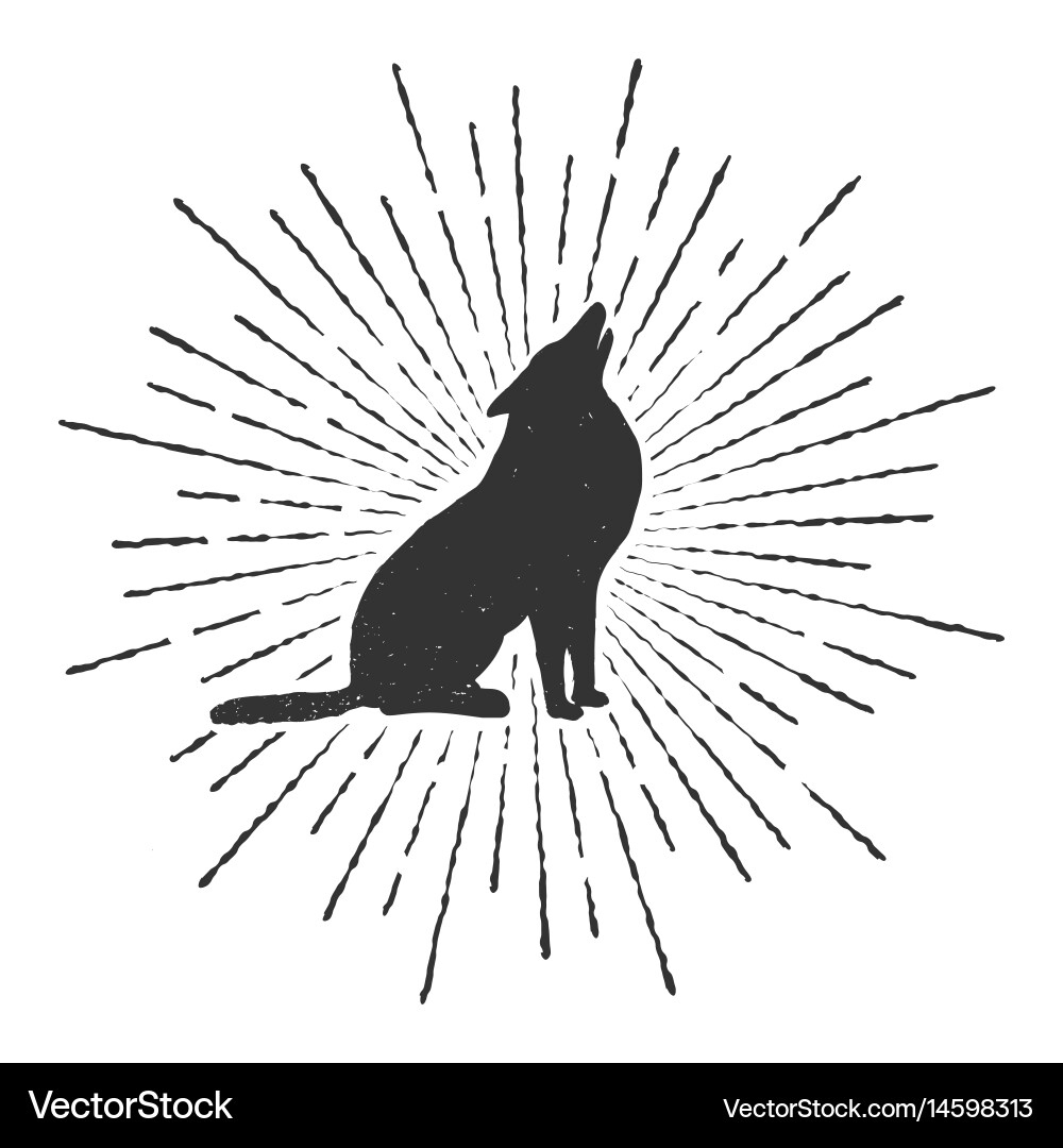 Symbol of howling wolf Royalty Free Vector Image