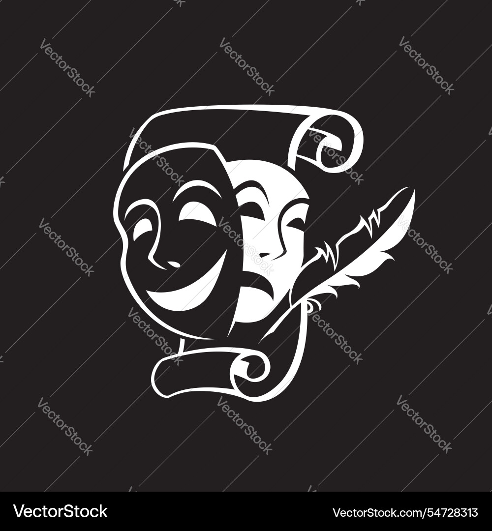Theatrical masks icon Royalty Free Vector Image