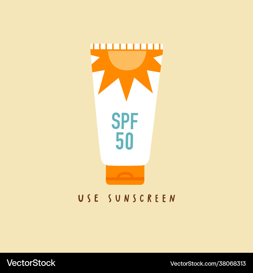 Use sunscreen sunblock lotion in a tube Royalty Free Vector