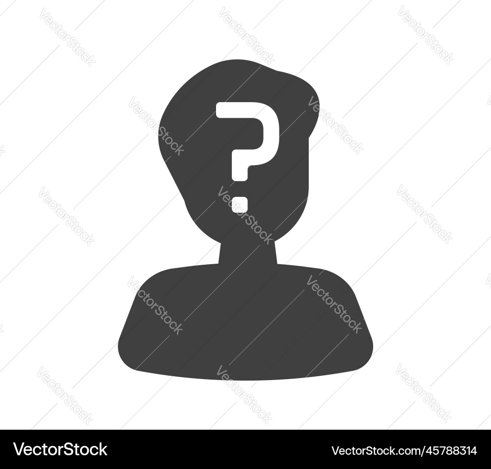 Guess who unknown person silhouette icon Vector Image