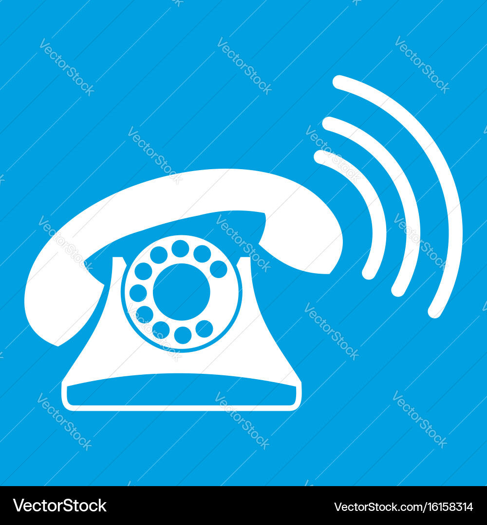 Retro Telefon Ikone weiß Lizenzfreies Vektorbild