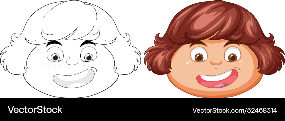 Smiling child with brown hair Royalty Free Vector Image