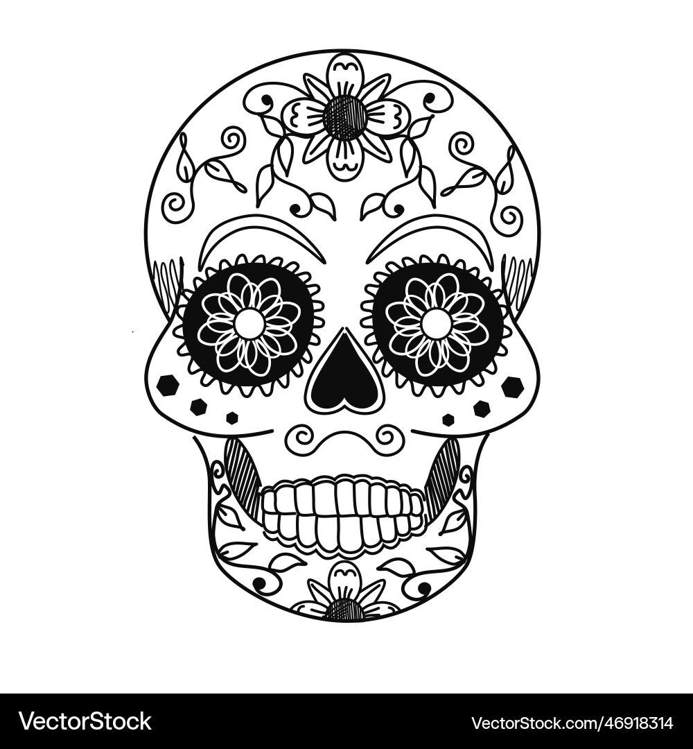Sugar skull Royalty Free Vector Image - VectorStock