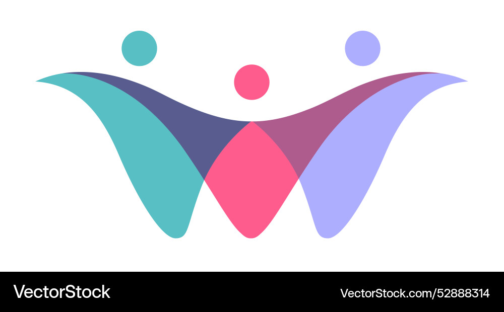 Symbol people hugging logo Royalty Free Vector Image