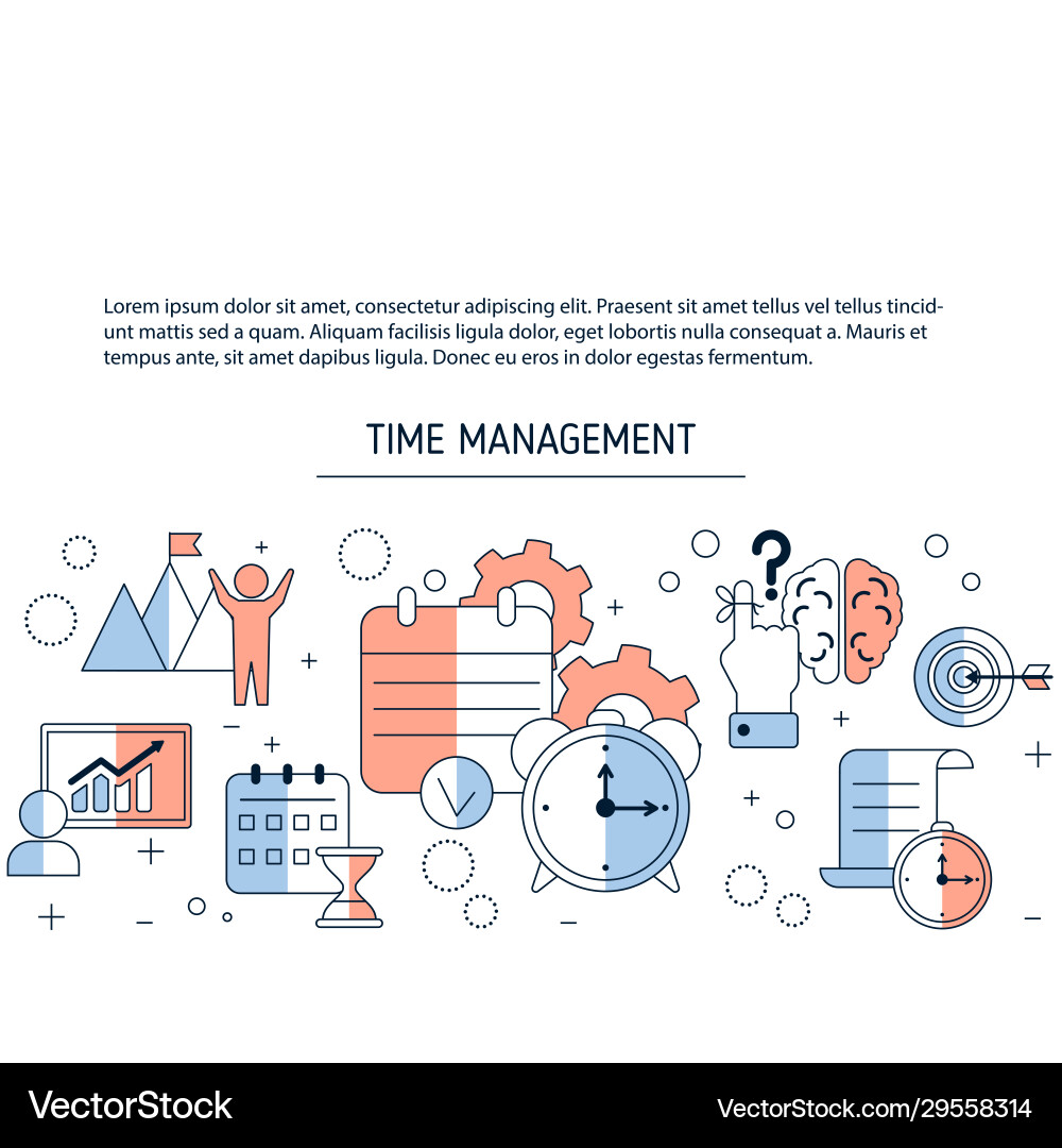 Time management background Royalty Free Vector Image