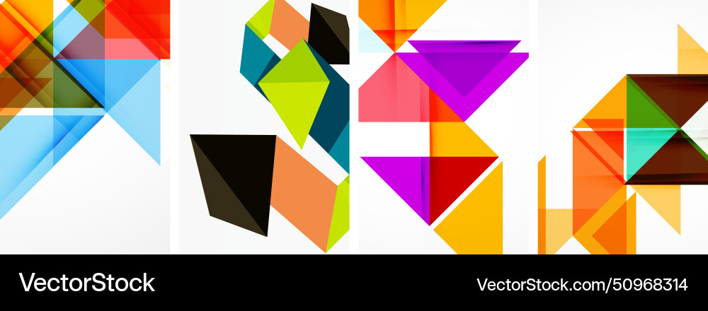 Triangle poster set for wallpaper business card Vector Image
