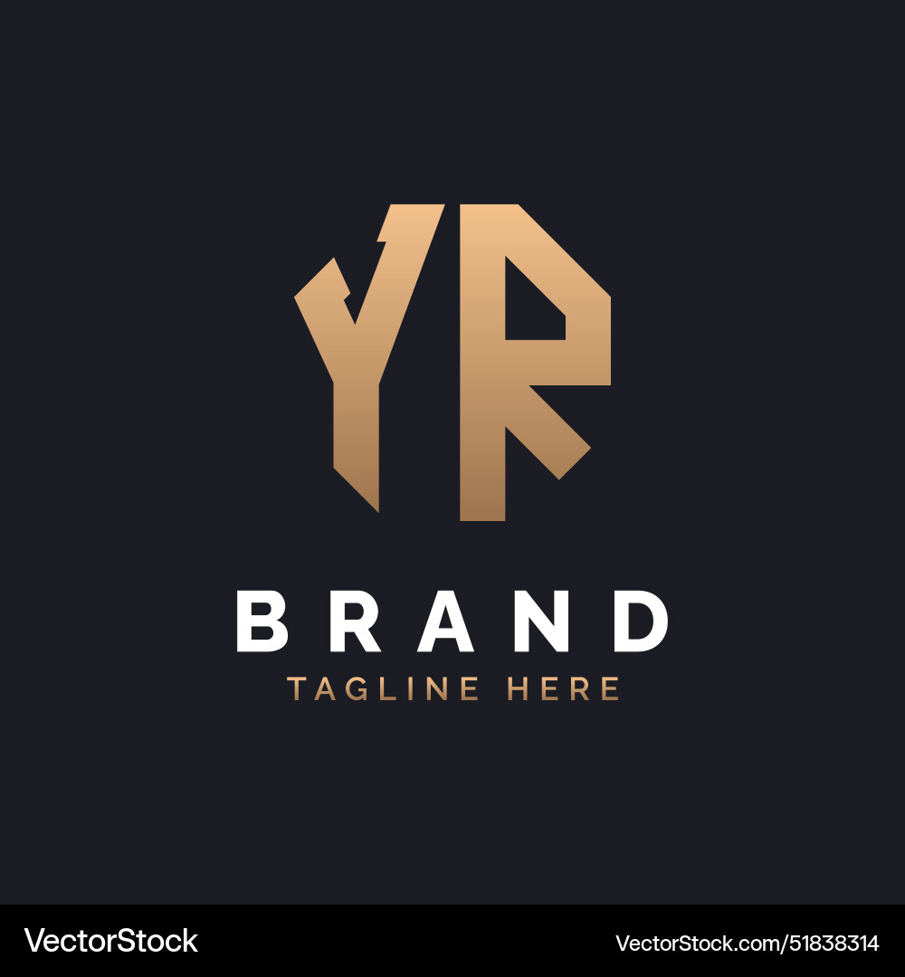 Yr logo design modern minimal elegant and luxury Vector Image