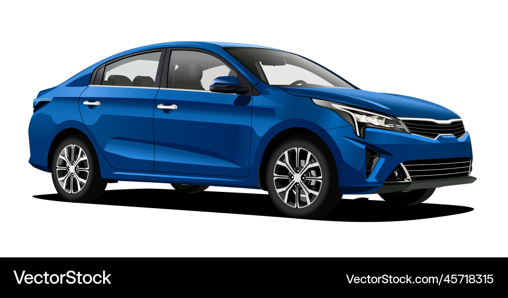 Blue Sedan Car - 3D Render Royalty Free Vector Image