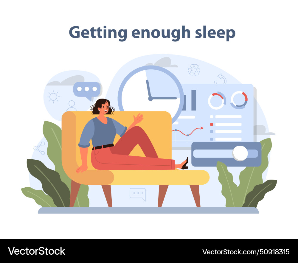 Getting enough sleep scene a calm atmosphere Vector Image