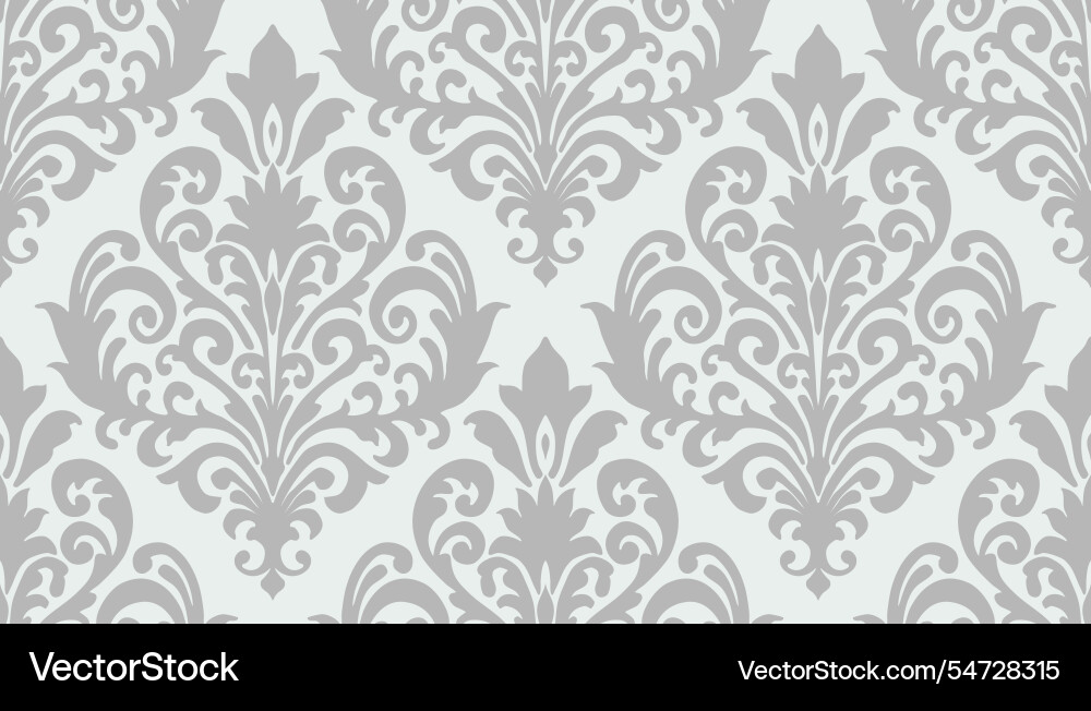 Gray damask floral pattern with detailed Vector Image