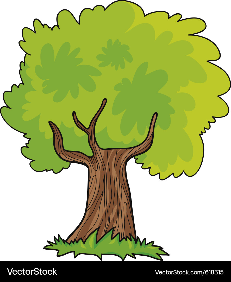 Green tree cartoon Royalty Free Vector Image - VectorStock