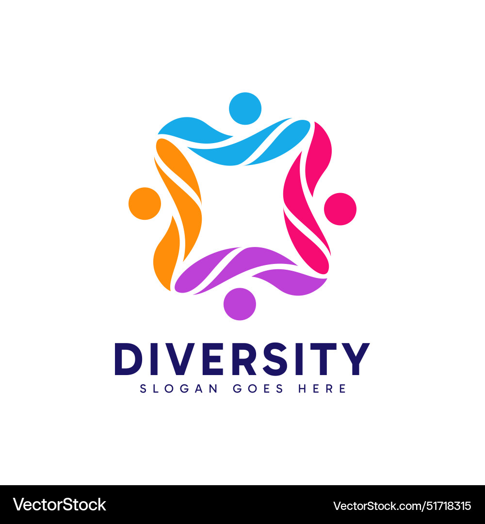 Modern people logo gather abstract symbol concept Vector Image