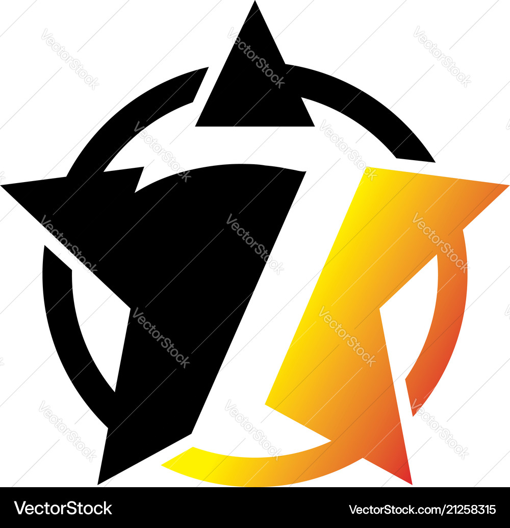 Seven Star Logo Template Royalty Free Vector Image