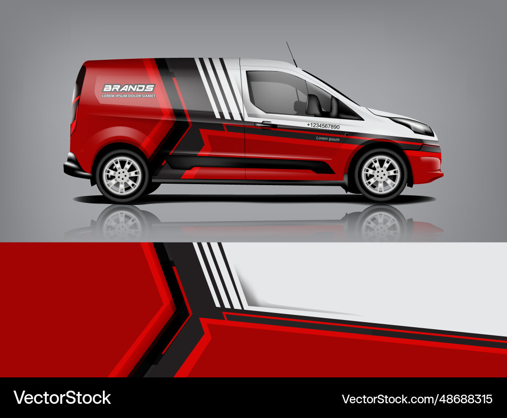 Van wrap design sticker and decal Royalty Free Vector Image