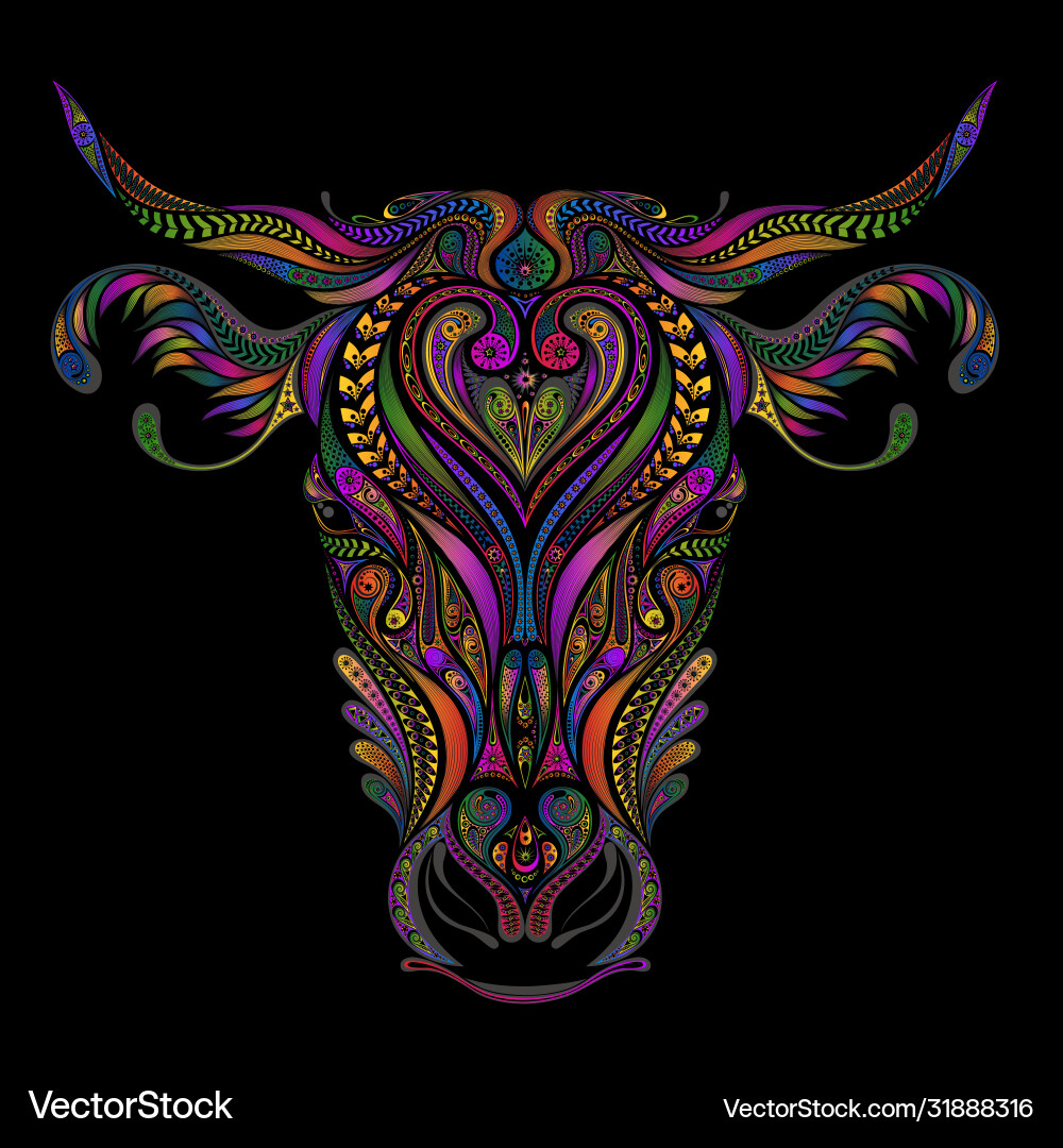 Beautiful color cow Royalty Free Vector Image - VectorStock