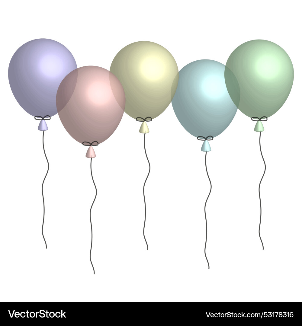 Colorful balloons graphic element love concept Vector Image