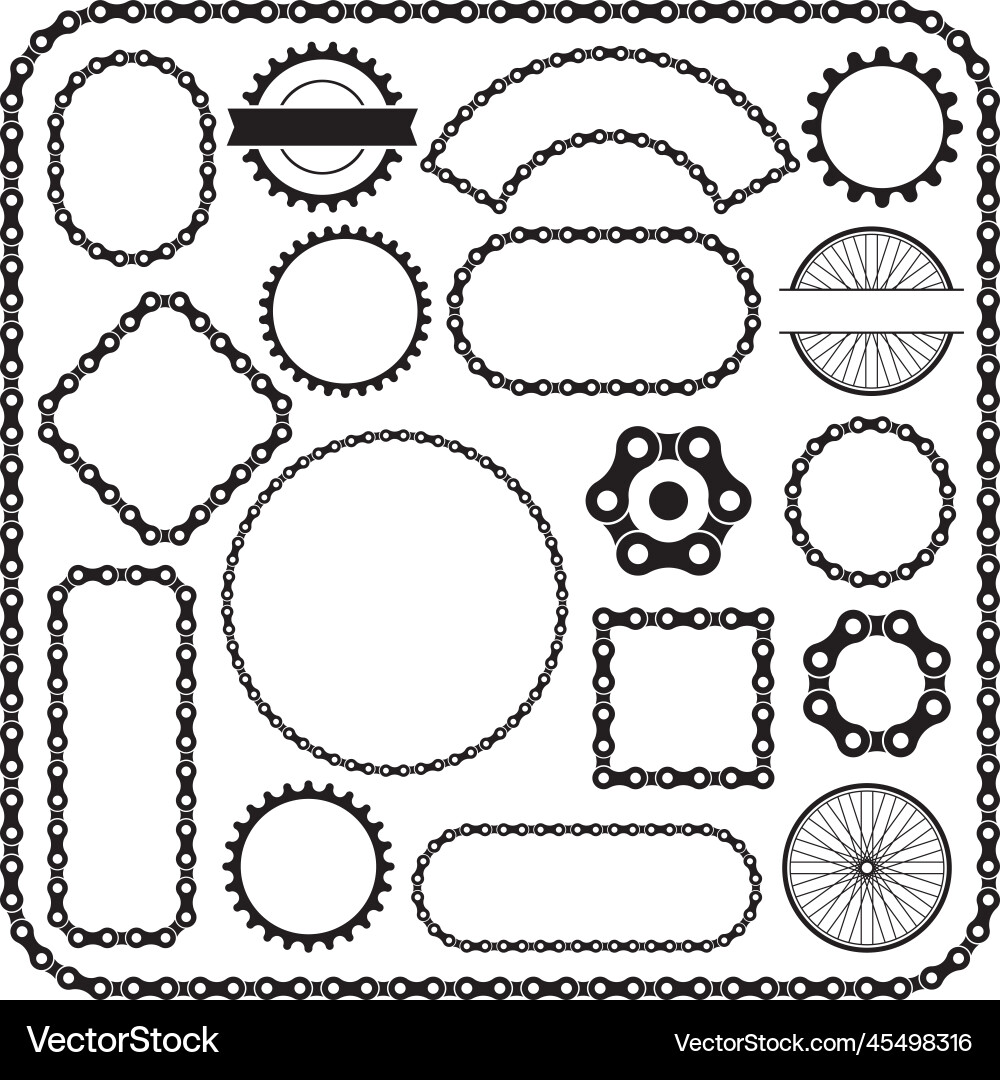 Cycling Border Frames Collection Royalty Free Vector Image
