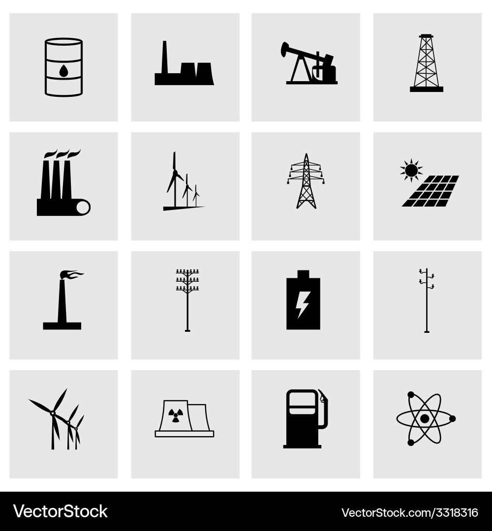 Energetics Icon Set Lizenzfreies Vektorbild - VectorStock