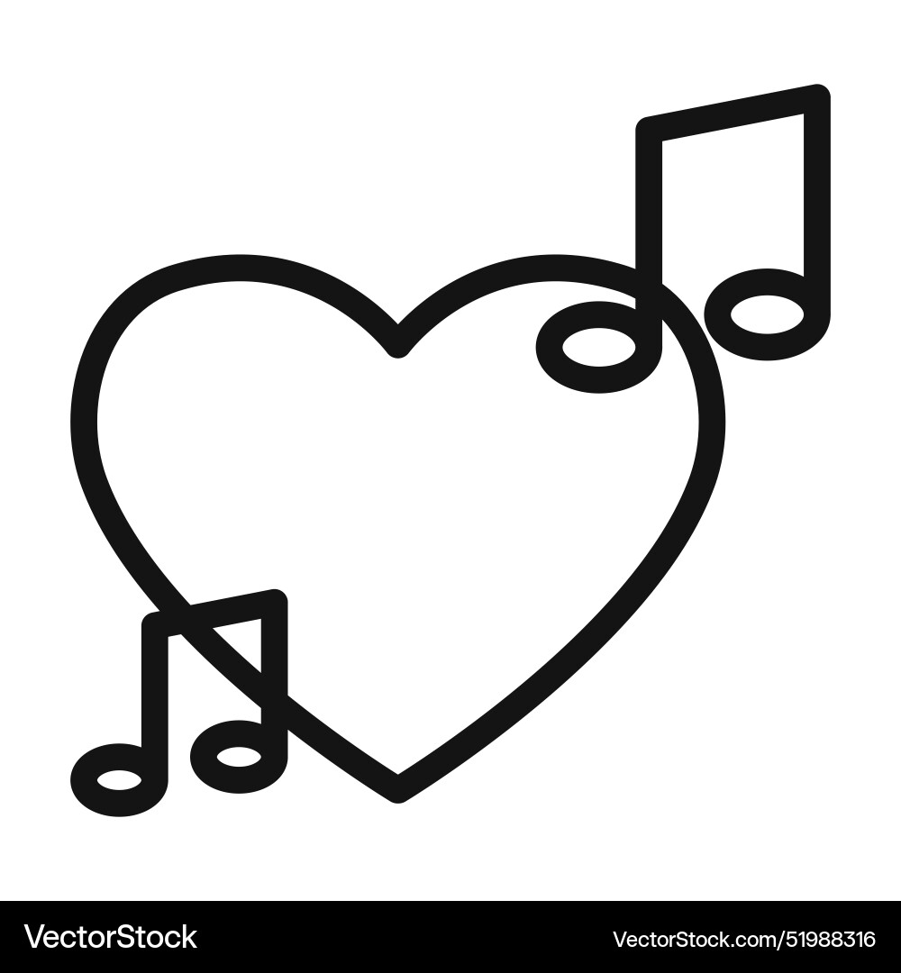 Heard heart note icon mark in filled style Vector Image