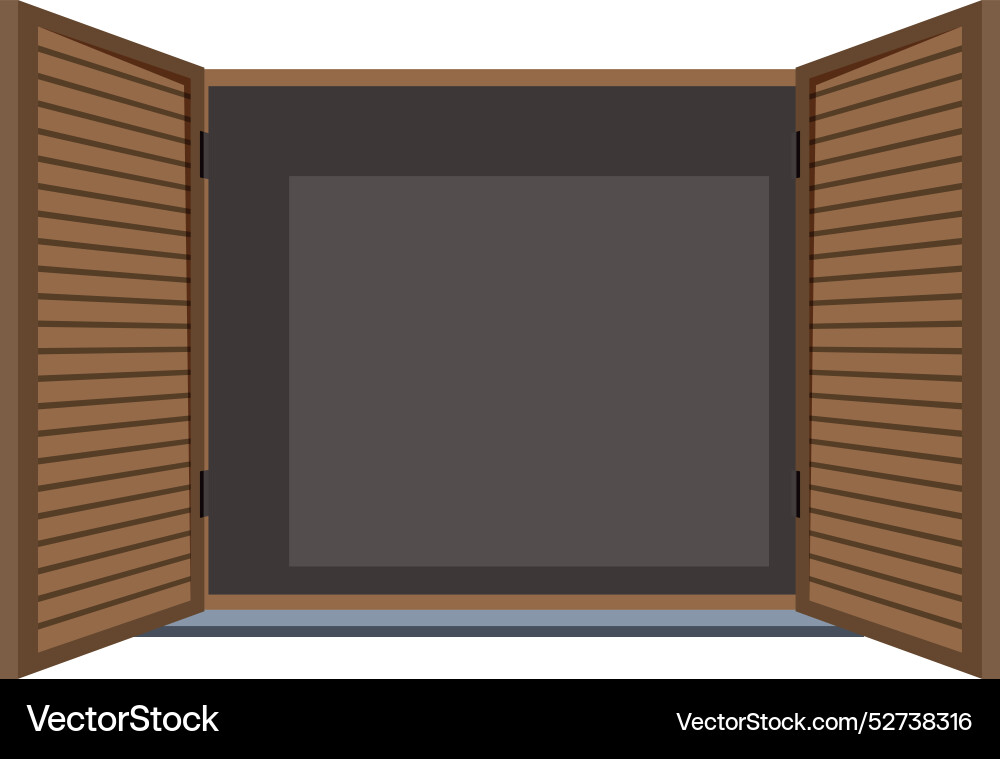Open window with wooden shutters Royalty Free Vector Image