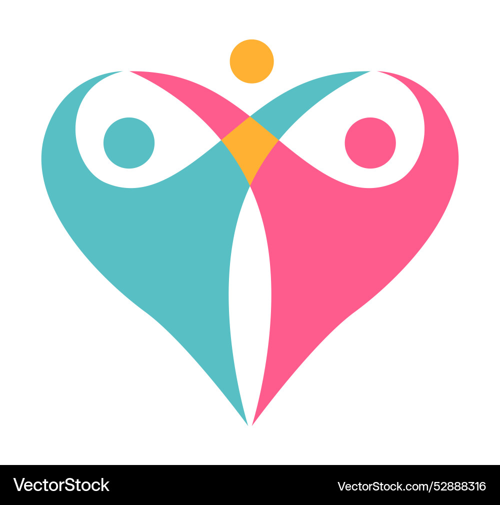 People heart shape logo symbol Royalty Free Vector Image