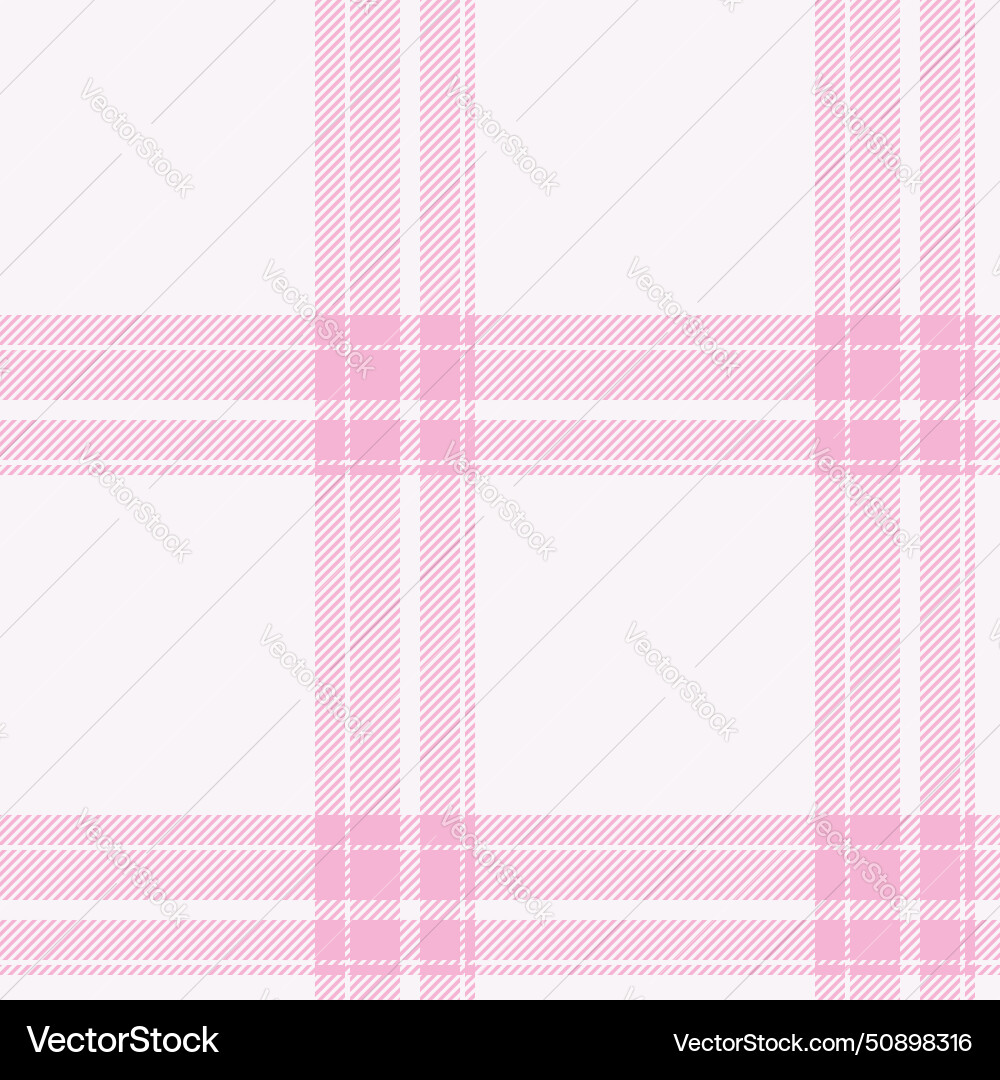 Plaid seamless pattern in pink check fabric Vector Image