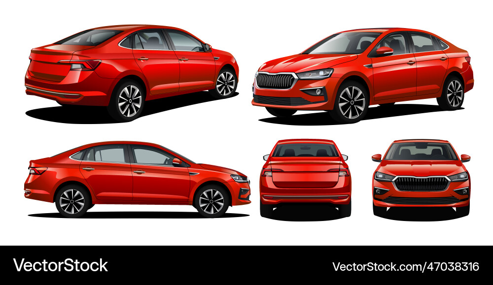 Realistic car sedan Royalty Free Vector Image - VectorStock