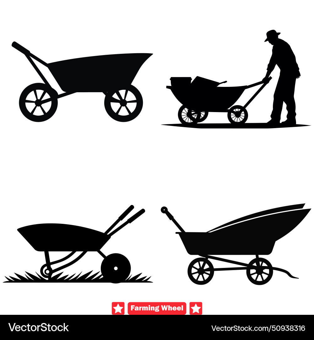 Rural elegance versatile wheat field silhouettes Vector Image