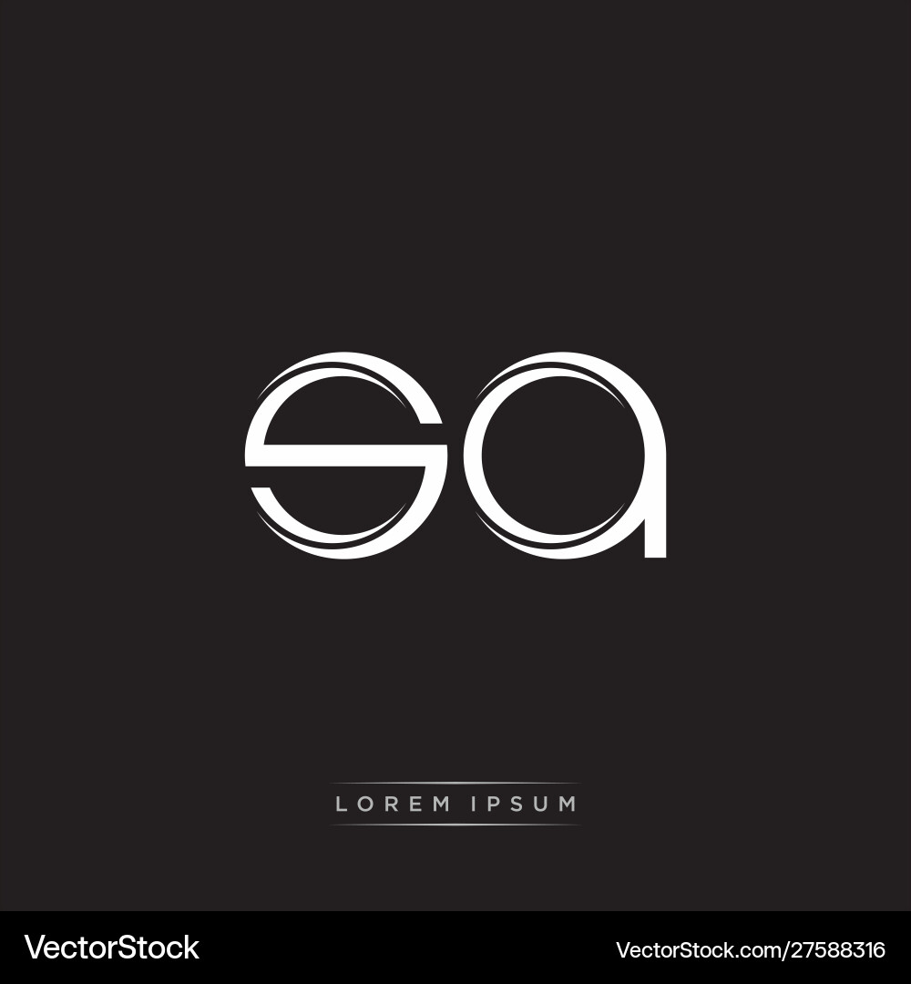 Sa initial letter split lowercase logo modern Vector Image