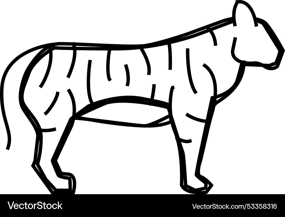 Tiger animal icon color Royalty Free Vector Image