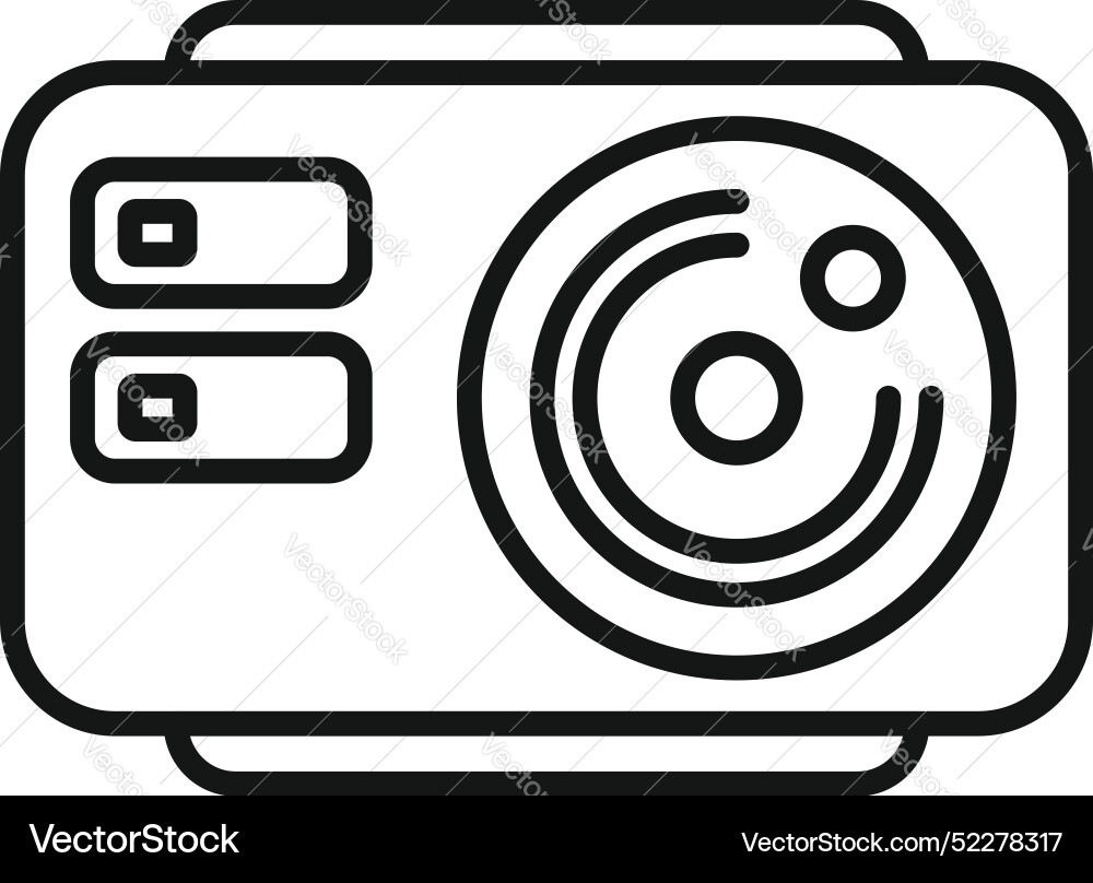 Action camera showing big lens icon for vlogging Vector Image