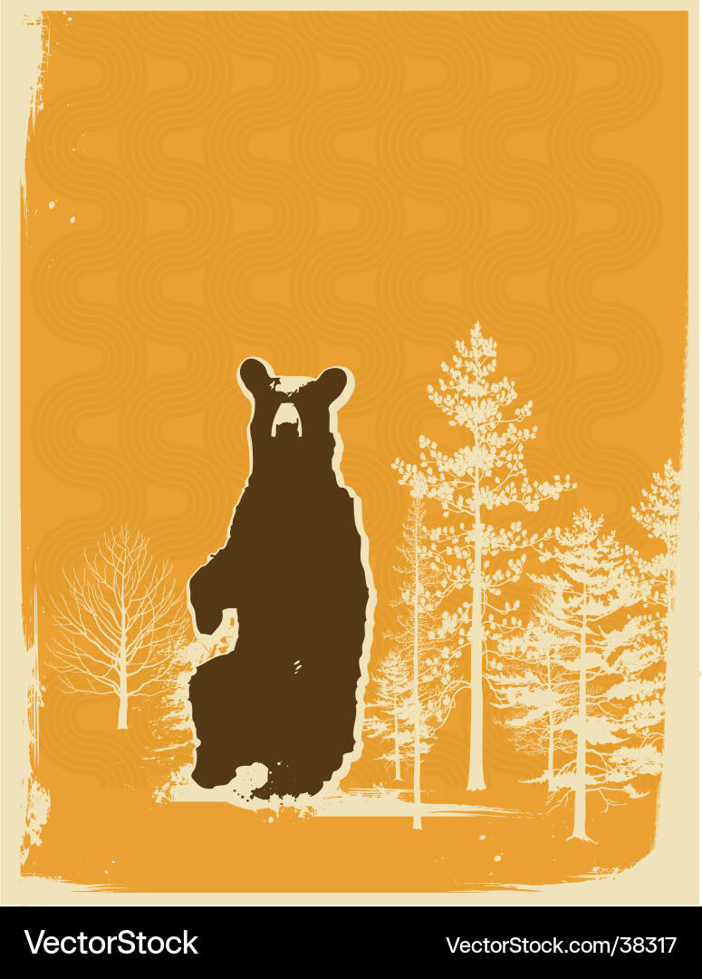 Bear screen print style Royalty Free Vector Image