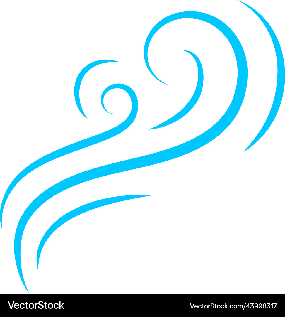 Blue air motion lines wind symbol steam sign Vector Image