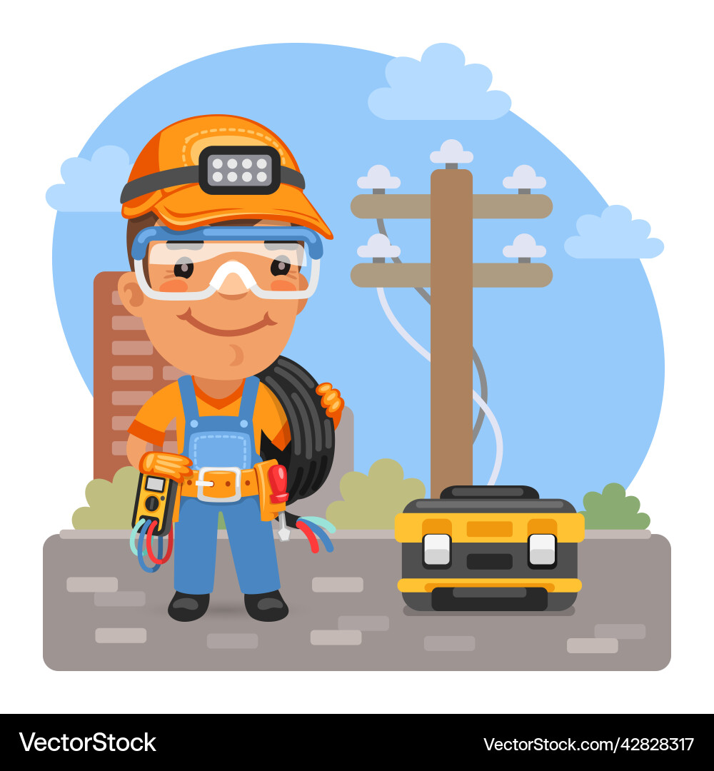 Cartoon utility worker Royalty Free Vector Image