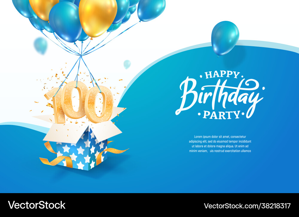 Celebrating 100th years birthday Royalty Free Vector Image