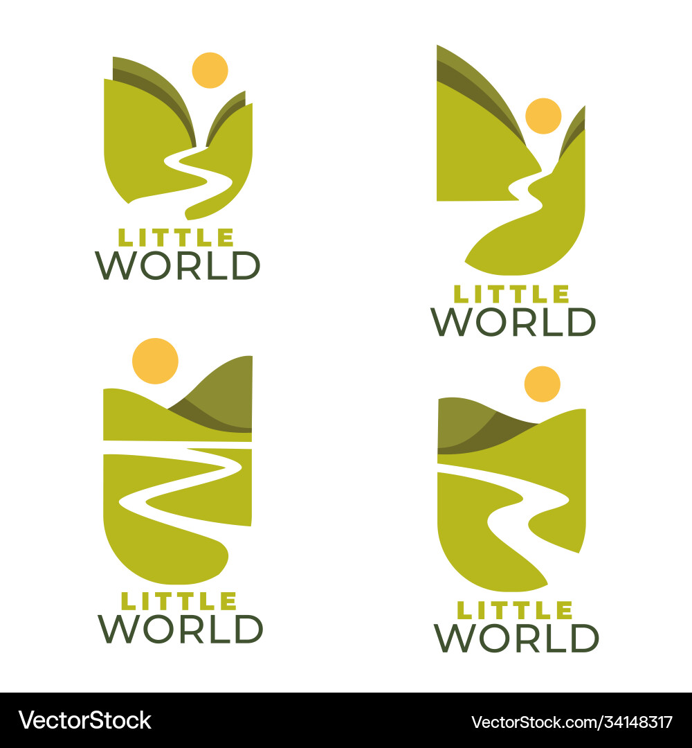 Collection landscape and nature symbols Royalty Free Vector