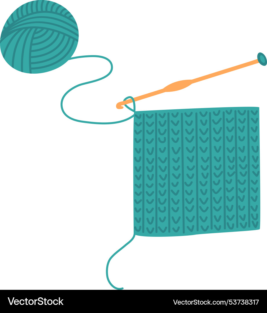 Crocheting icon wool yarn hand craft hobby Vector Image