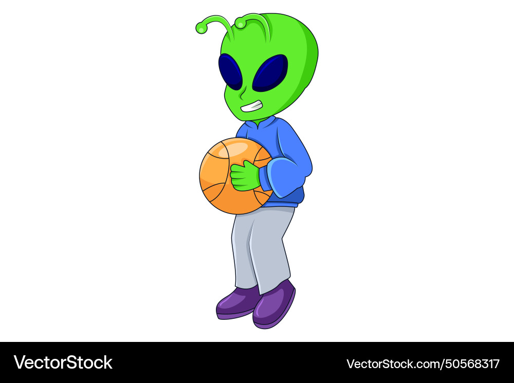 Cute alien character design Royalty Free Vector Image
