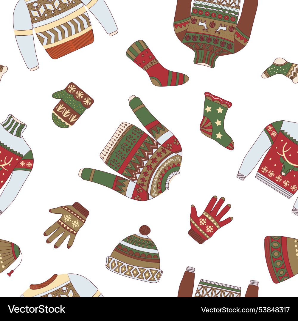 Festive winter sweater pattern Royalty Free Vector Image