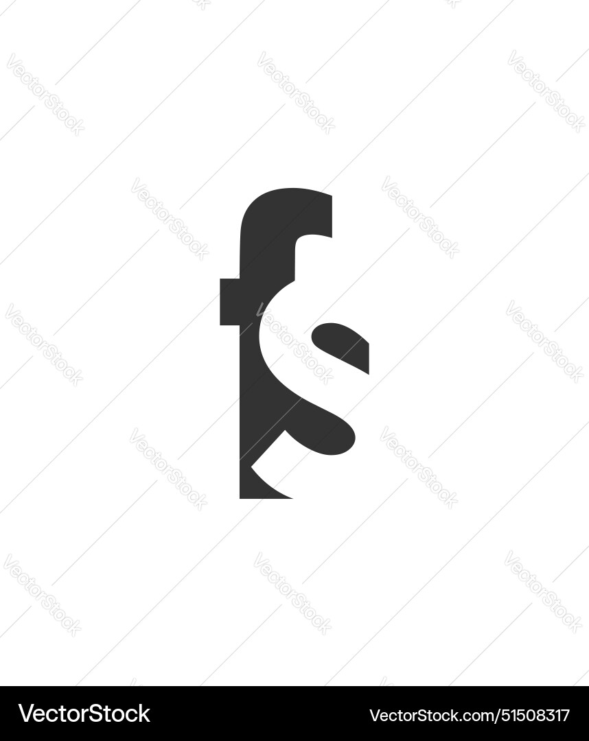 Fs creative geometric initial based modern Vector Image