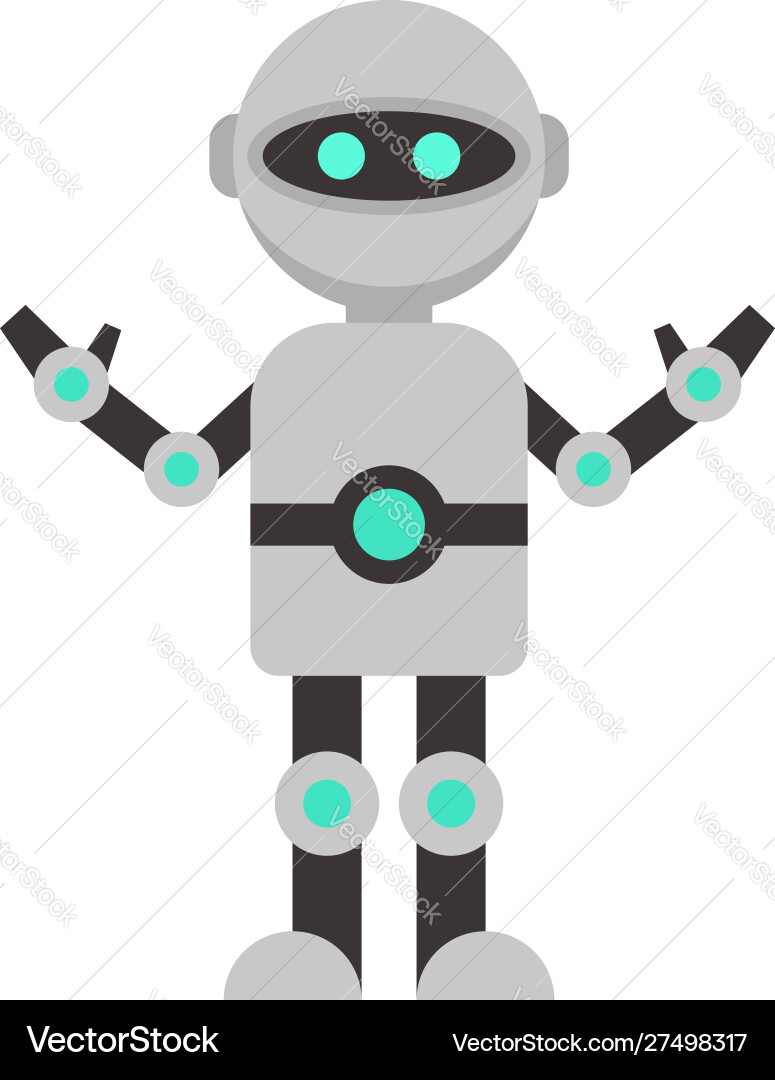Futuristic humanoid icon flat style Royalty Free Vector