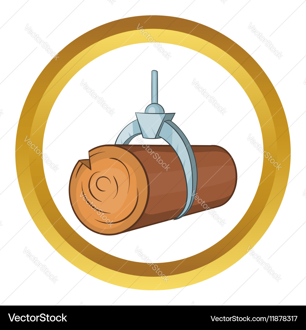 Hydraulic crane with log icon Royalty Free Vector Image
